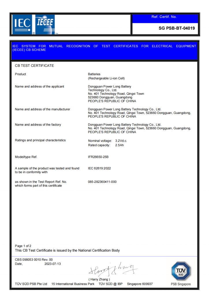 All Certificates-Custom Lithium ion Battery Pack Solution Manufacturer ...