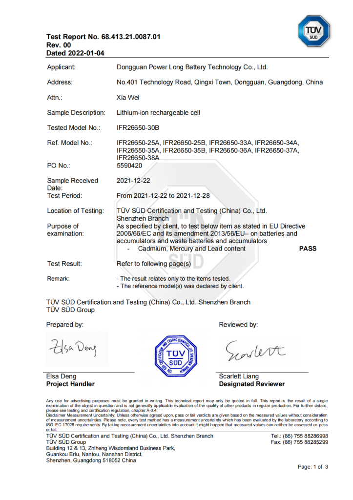 All Certificates-Custom Lithium ion Battery Pack Solution Manufacturer ...