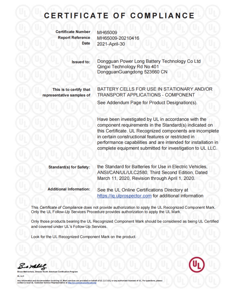All Certificates-Custom Lithium ion Battery Pack Solution Manufacturer ...